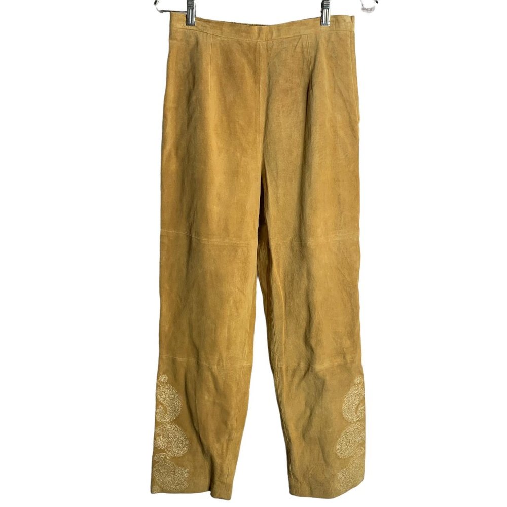 Vintage Jerry Lewis Suede Leather Jacket Pants M Tan … - Gem